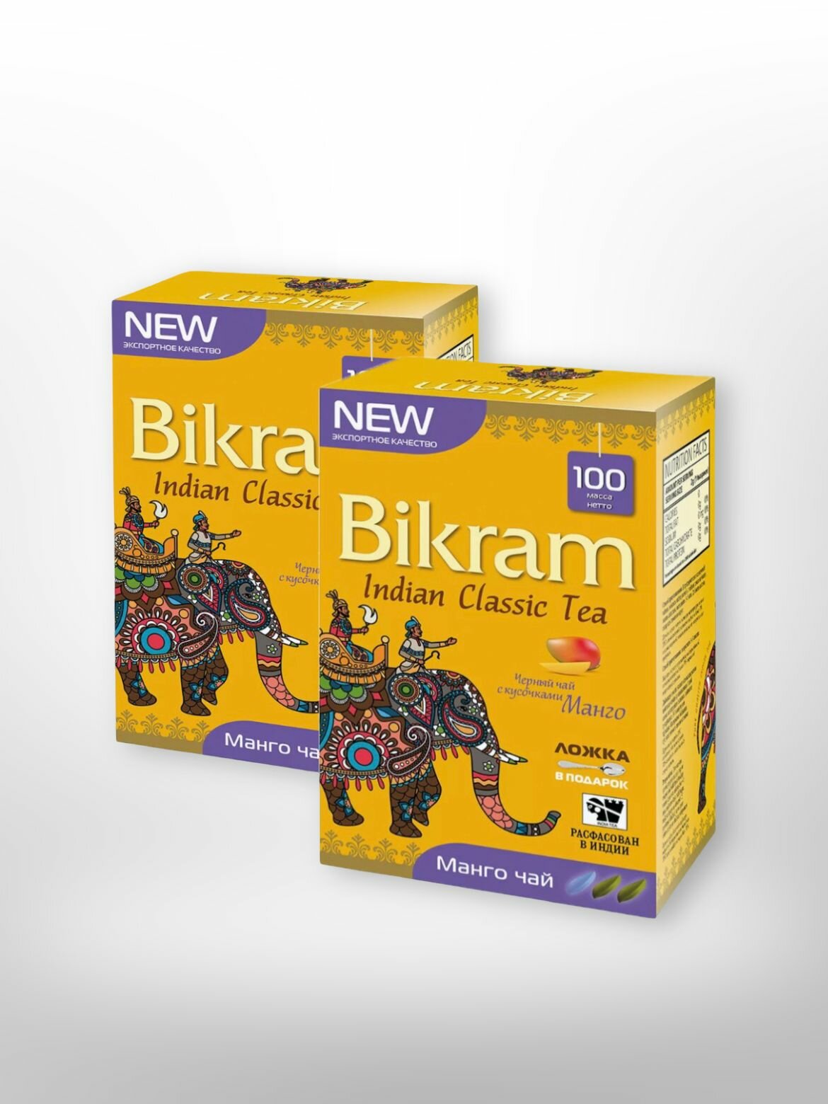 Чай чёрный "Bikrаm" манго 100г - 2 упаковки