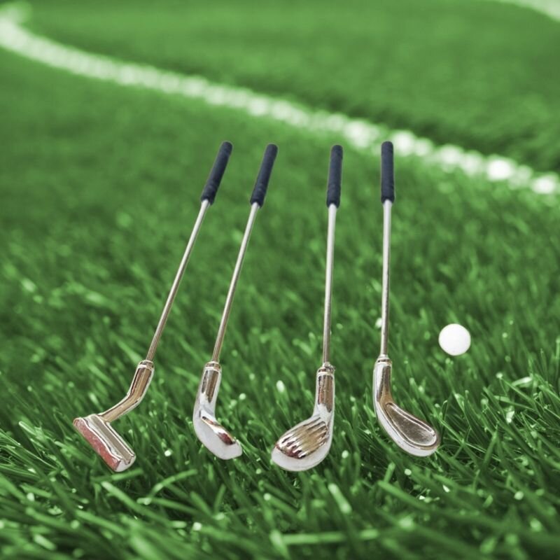 1 набор клюшек для гольфа на открытом воздухе в кукольном домике 5, 1:12 с мячом