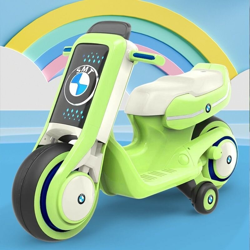 Электромобиль "Мотоцикл", детский, зеленый, 1 место, до 16 лет, мощность 550Вт