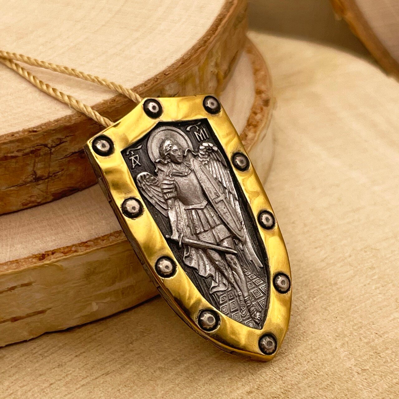 Подвеска Русские Мастерские, серебро, 925 проба, золочение, оксидирование, чернение