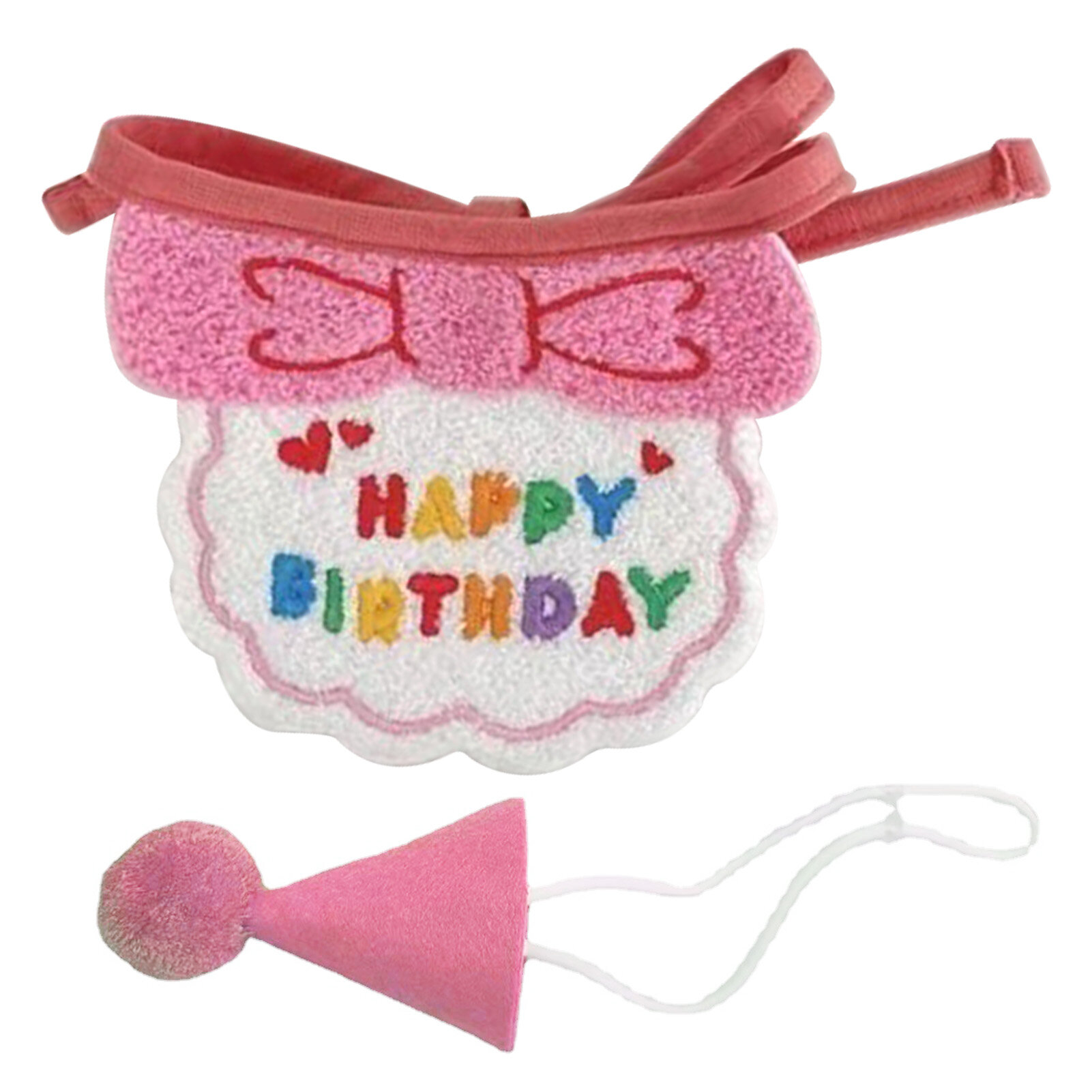 Нагрудники и шапки для кошек и собак, милые шапки-нагрудники, забавный реквизит для фотосессии, подарок на день рождения, розовый нагрудник и шляпа