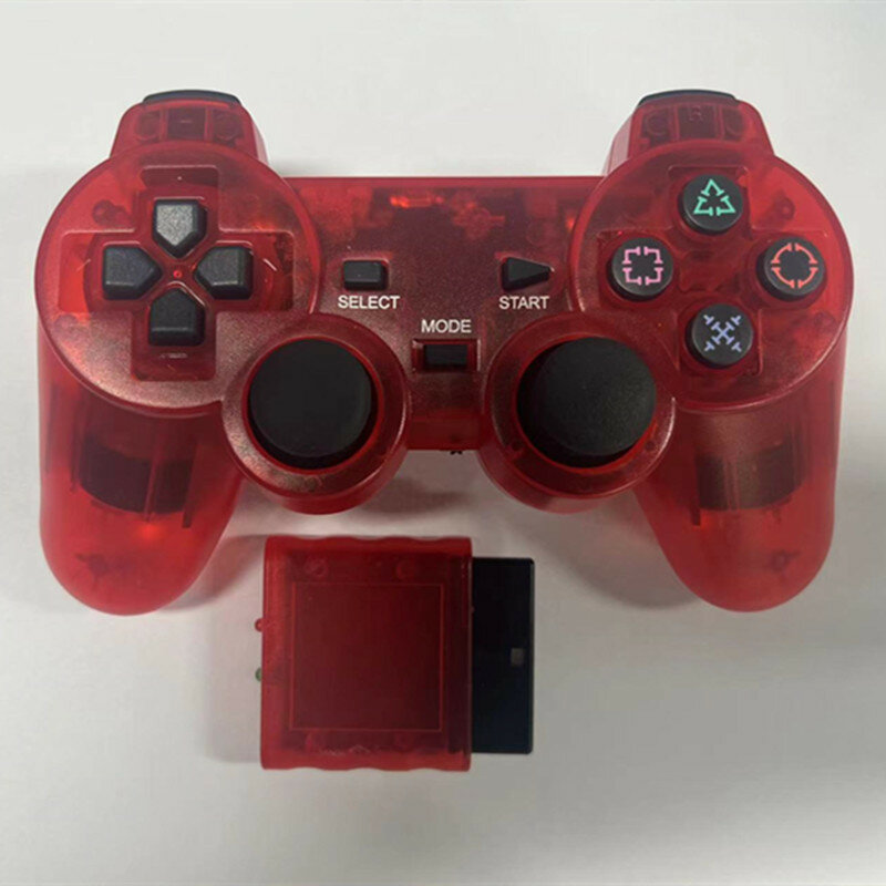 Игровой контроллер PS2, прозрачный, с вибрацией, 2.4G, двойной джойстик