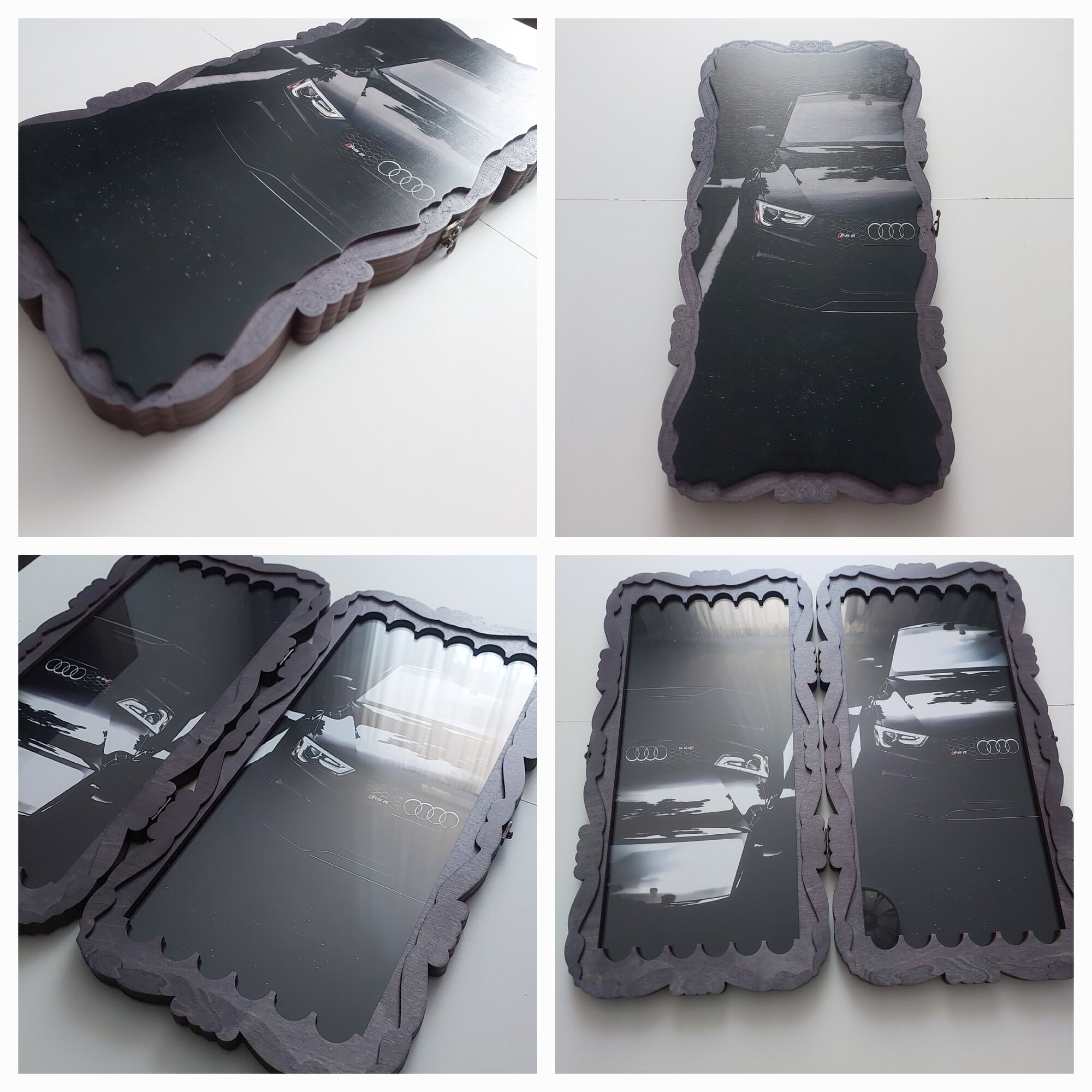 Нарды большие со стеклянным полем , с цветной картинкой куши