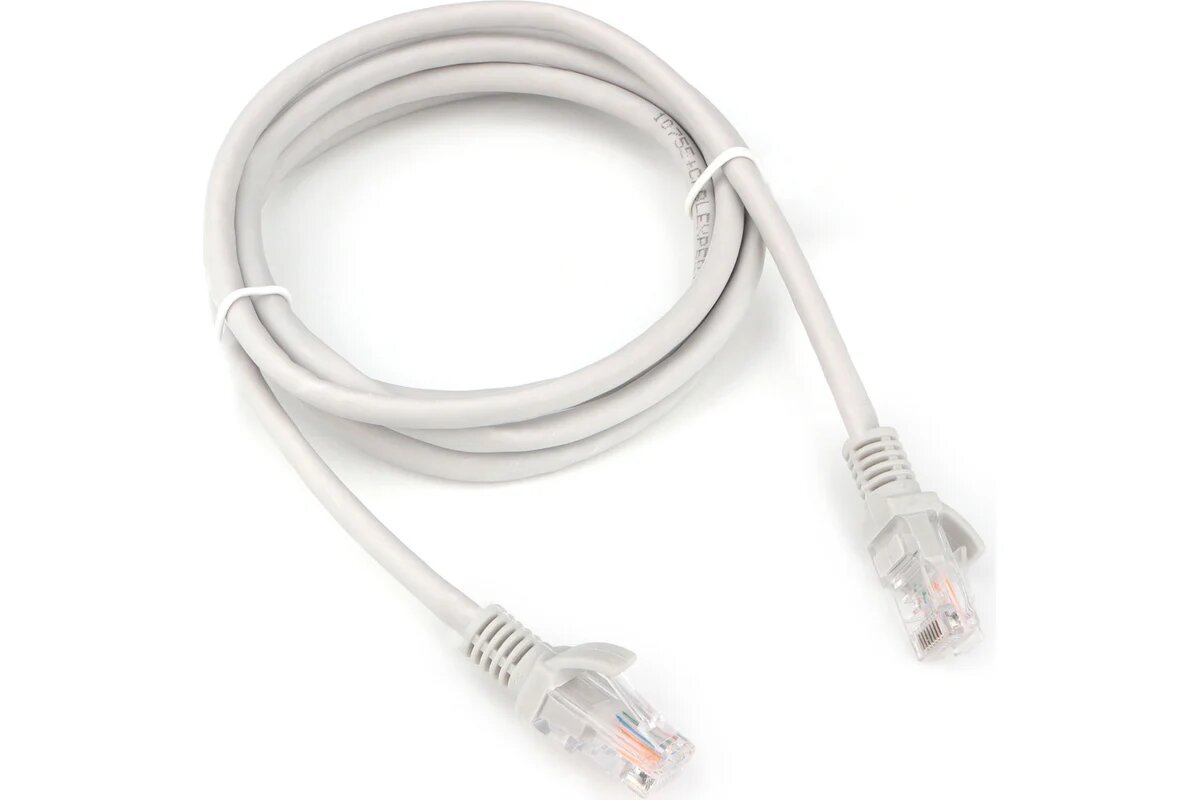 Cablexpert патчкорд LSZH UTP Cat5e 1м литой многожильный серый PP31-1M для сетевых станций