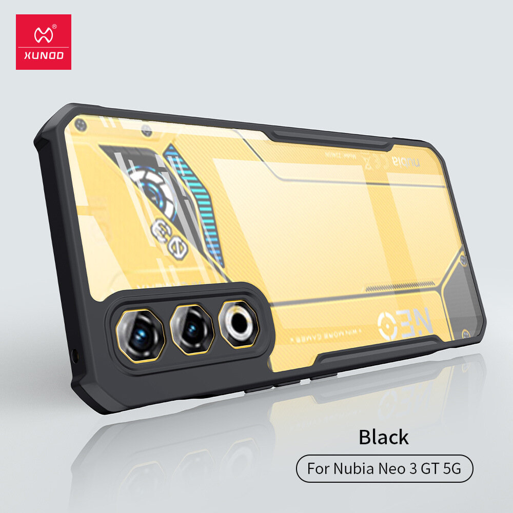 Задняя панель-чехол-накладка MyPads «Labbri» для ZTE Nubia Neo 3 GT из качественного силикона c прозрачной пластиковой задней стенкой, с черной ока.