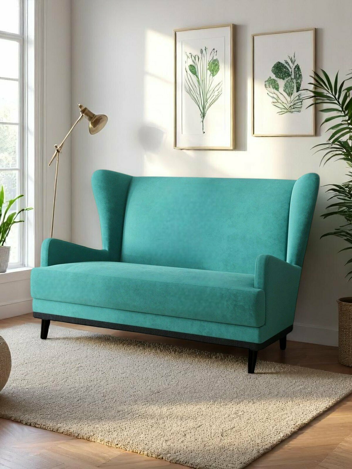 Мини диван Оскар прямой, на кухню, на ножках, велюр Jawa Mentoi 21, 145 х 90 х 92 см