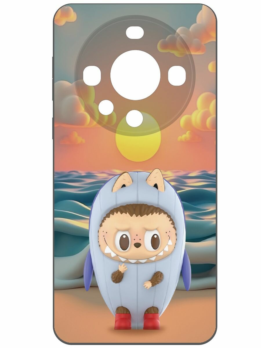 Чехол-накладка Krutoff Soft Case Лабубу Кит для Huawei Mate 60 Pro черный