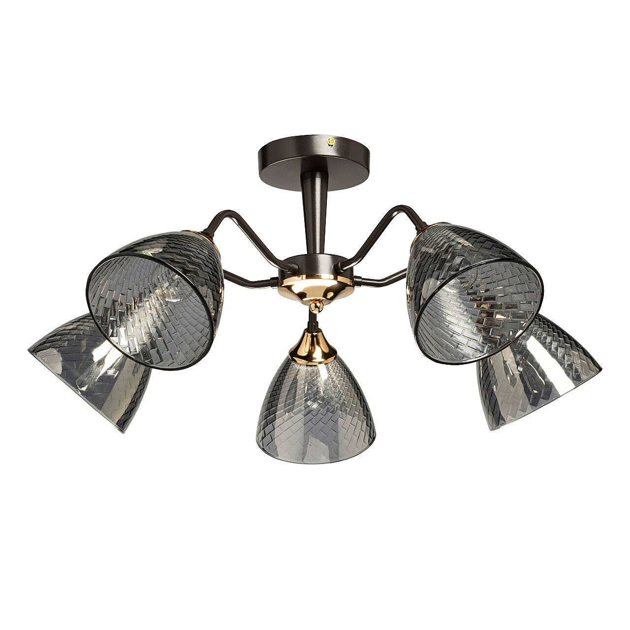 Потолочная люстра De Markt Альфа 115010405, E27, 300Вт, кол-во ламп:5шт, Коричневый