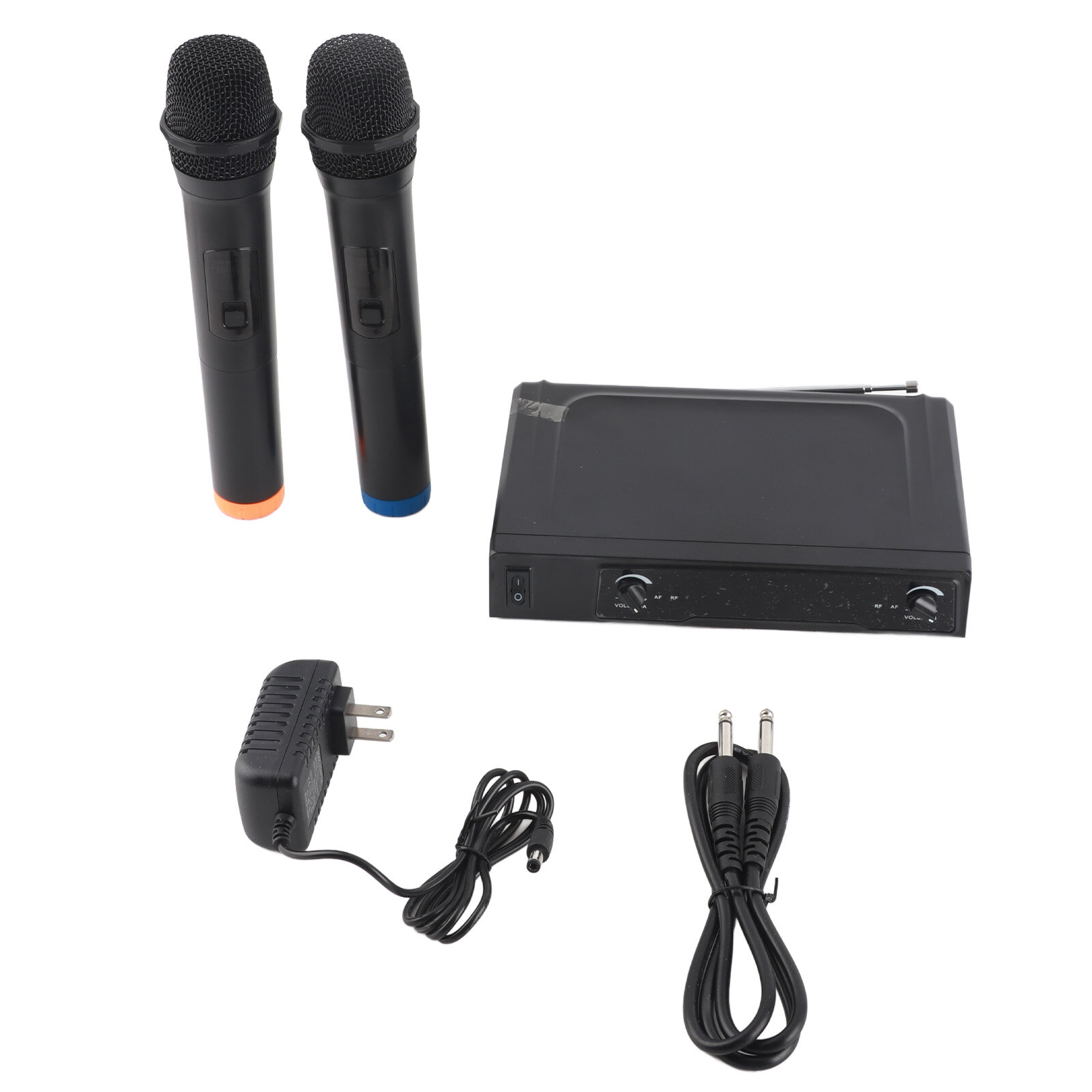 Karaoke Microphones UHF Professional 2 CH Cordless Dual Handheld Microphone Digital LCD Display Mic System Set for Party Wedding Church Meeting Speech