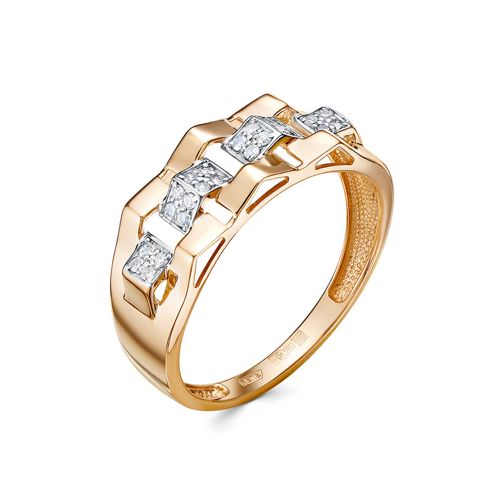 Кольцо, красное золото, 585 проба, бриллиант