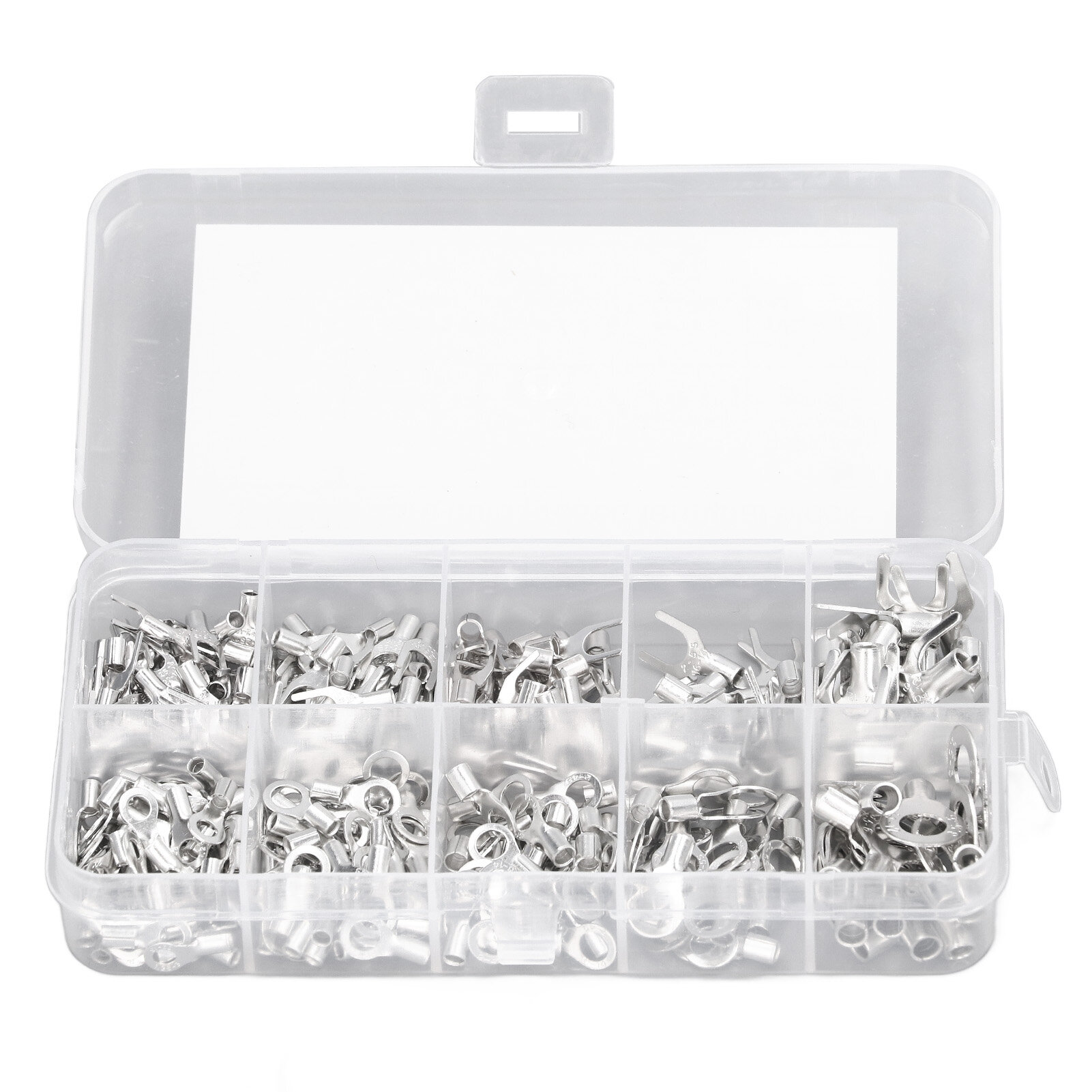 320 шт, комплект кольцевых вилочных разъемов, неизолированные наконечники для проводов, клеммы для батарейного кабеля, электрическая медная обжимная вилка, круглая