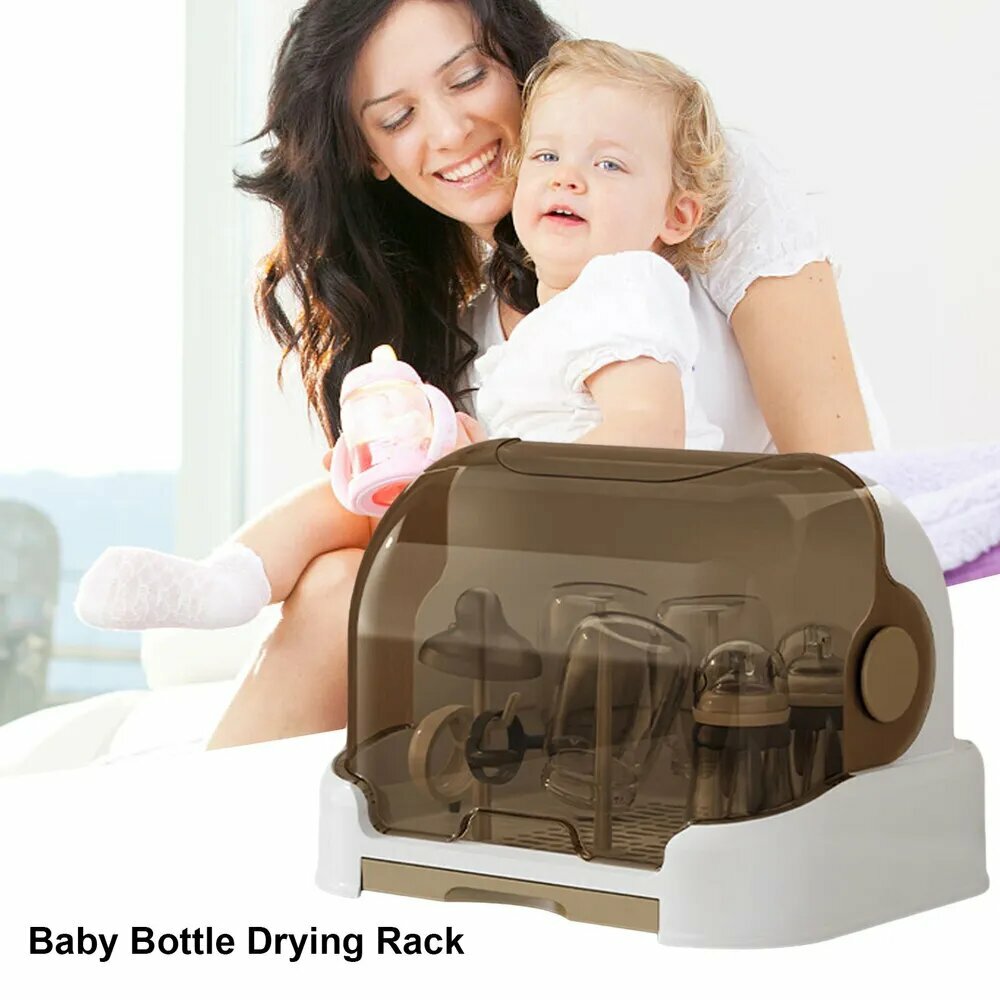 Сушилка для бутылочек и сосок Happy Baby, подставка детских, сушилка посуды настольная, складная, компактная, кремовая