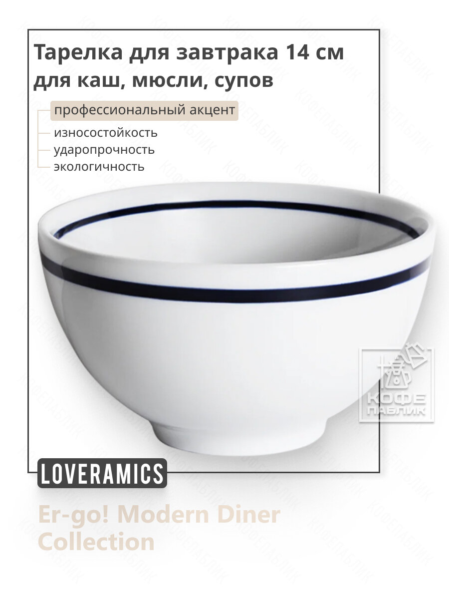 Тарелка для завтрака 14 см. Er-go! Modern Diner, фарфор