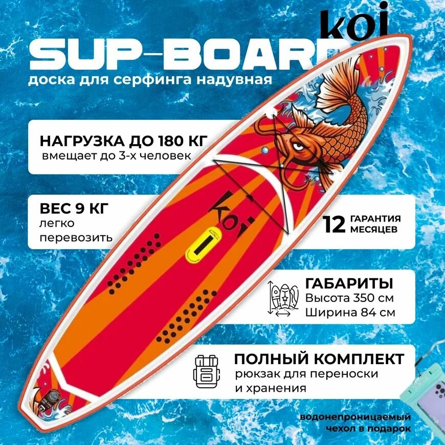 Сапборд надувной для плаванья , водная доска sup