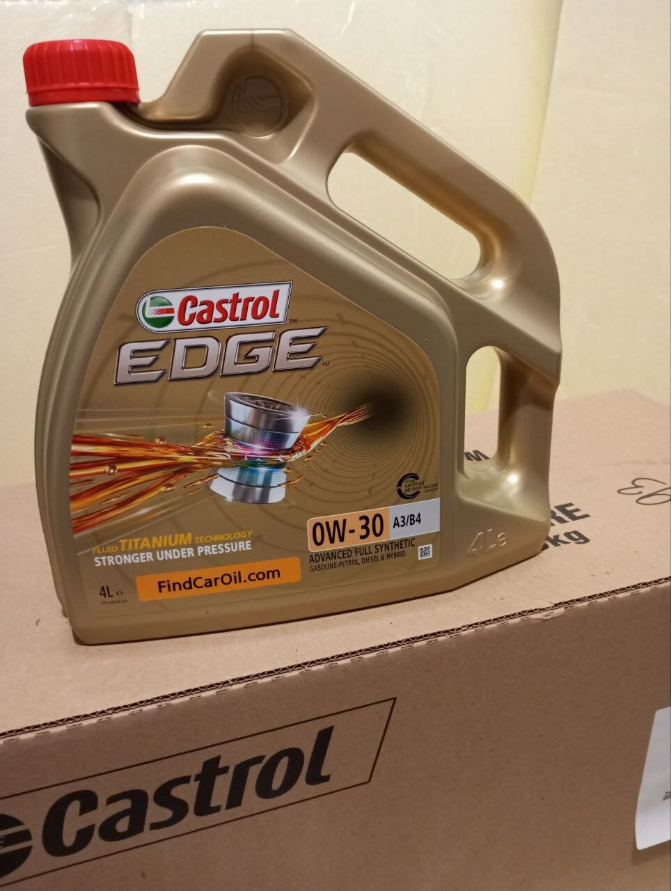 Масло моторное синтетическое Castrol EDGE A3/B4 TITANIUM FST 0W-30, 4л