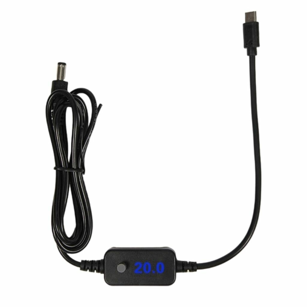 Кабель Type C to DC5.5x2.1mm 5.5x2.5mm с регулируемым напряжением 5V 9V 12V 15V 20V для роутеров