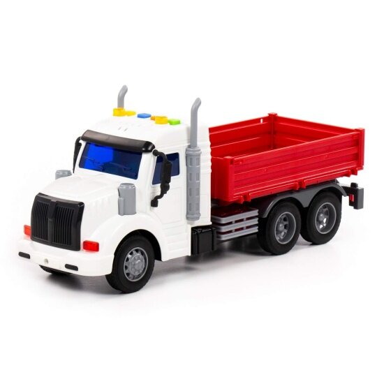 Игрушка Полесье 91673 Профи, автомобиль бортовой инерционный (со светом и звуком) (красный)