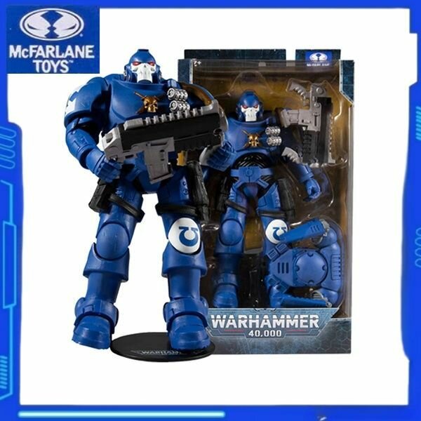 Подвижная фигурка Warhammer 40000 McFarlane Toys, Ultramarines Reiver with Bolt Carbine & Base, конструктор для мальчиков, TDX1030-E