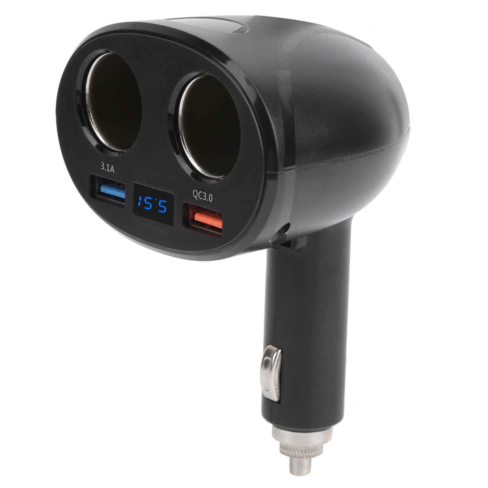 Автомобильный адаптер для зарядки через гнездо прикуривателя с двумя USB-портами, разветвитель питания для автомобильной электроники, совместимый с транспортными средствами