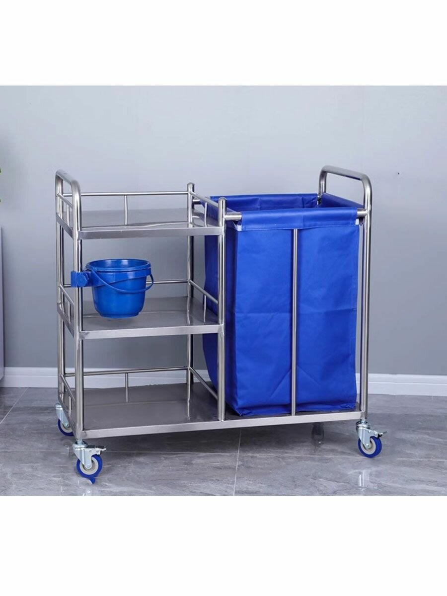 Тележка Для Горничной, Синий Мешок, Подходит Для Гостиниц, Больниц12