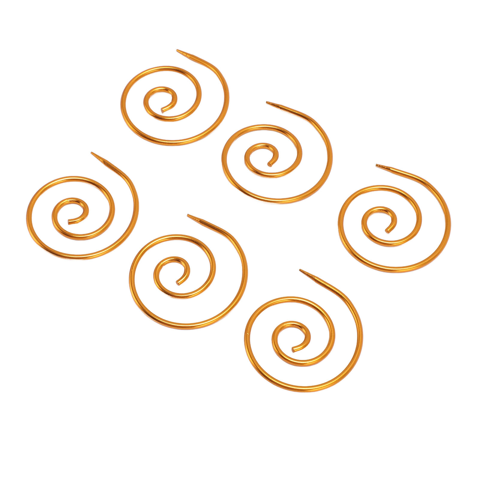 6 шт. спиральные вязальные спицы, многофункциональные металлические круговые вязальные спицы, игла для шали, булавка для пряжи, шитья, вязание, золото