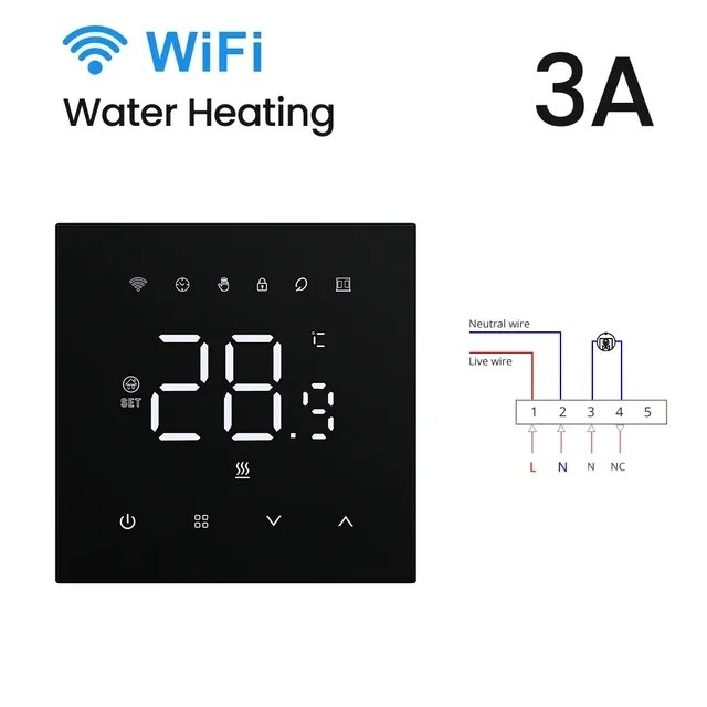 WiFi термостат для воды 3A, черный
