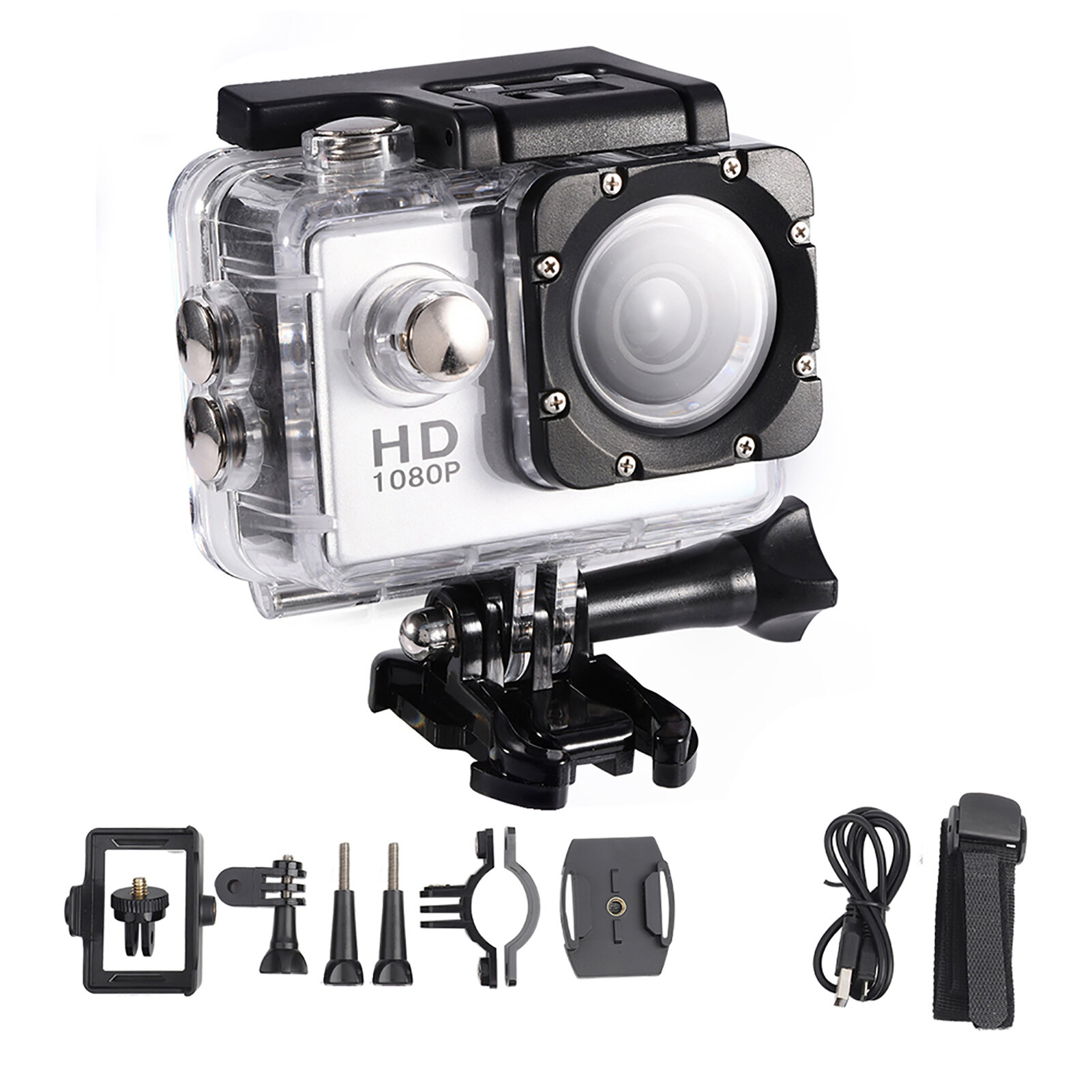 Waterproof Outdoor Cycling Sports Mini DV Action Camera Camcorder (Silver)
