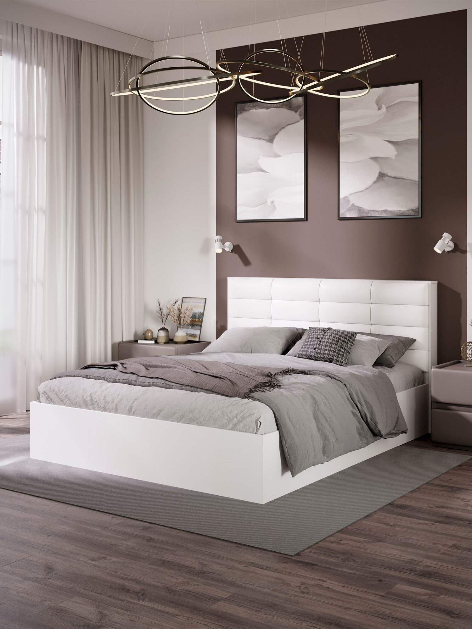 Кровать с подъемным механизмом и с мягким изголовьем 160х200, Агата