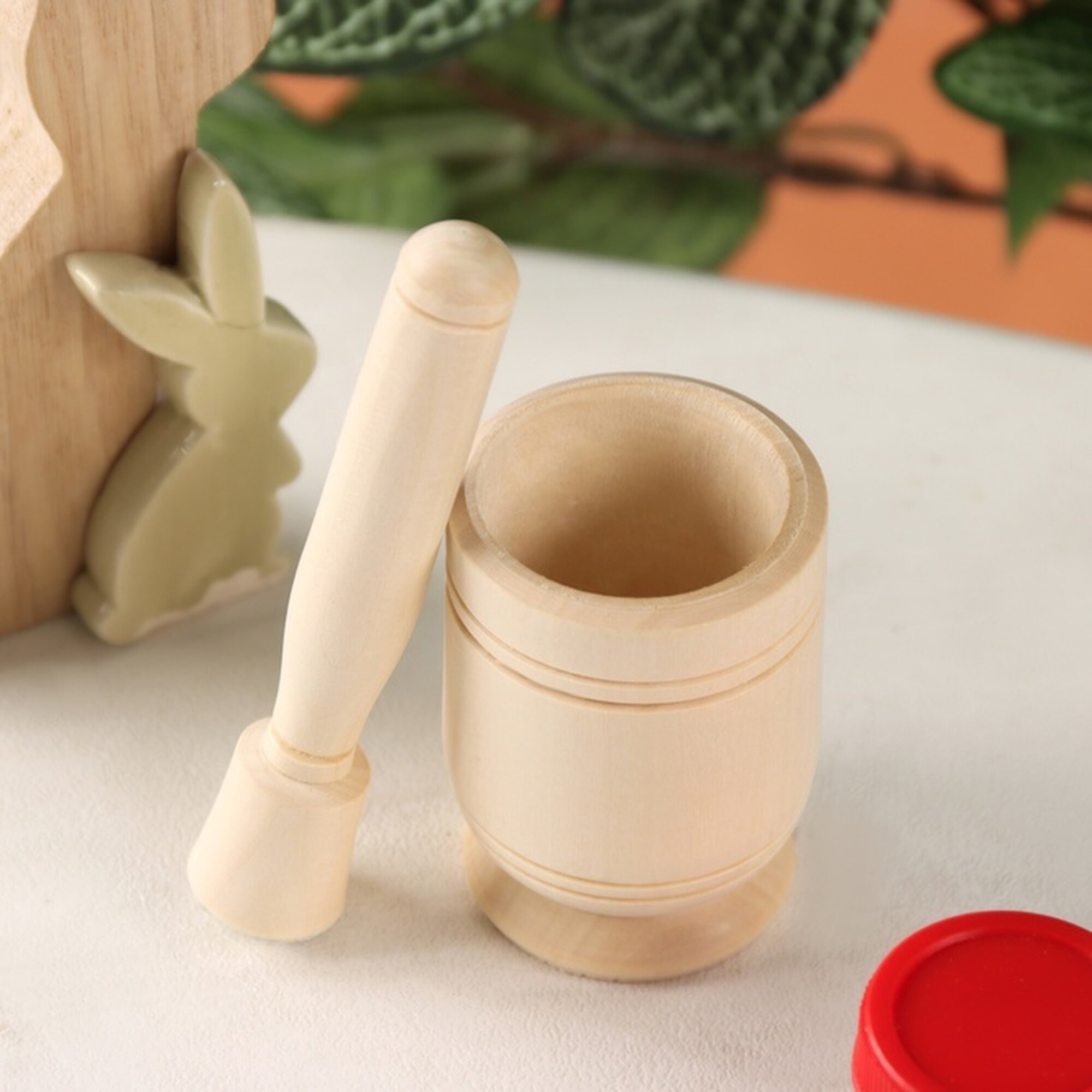 Сувенир Сима-ленд «Ступка с пестиком», берёза, 4,5 см × 7 см, бежевый