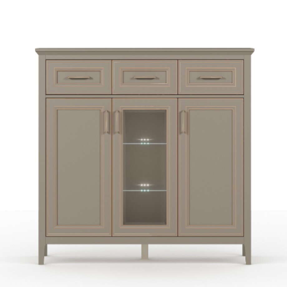 Тумба с подсветкой БРВ CLASSIC KOM1W2D3S Глиняный серый ш. 136 см, в. 133 см, д. 40.5 см