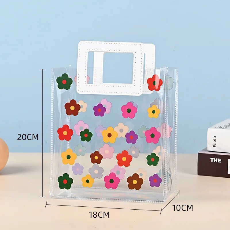 Прозрачная пластиковая сумка из ПВХ, большая сумка для детского сада, упаковочная сумка для закусок, китайская сумка для подарка на день Святого Валентина, 20*18 см