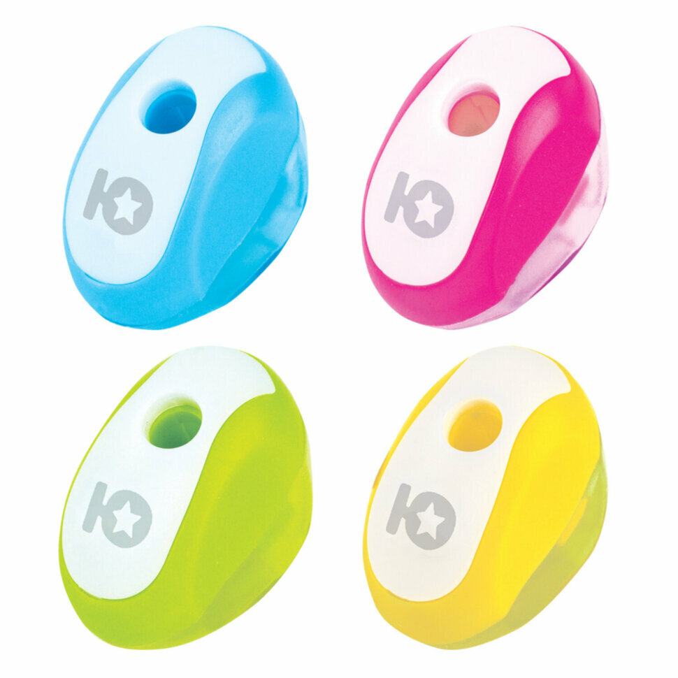 Точилка юнландия "Космолет", с контейнером, пластиковая, корпус ассорти, 228441, 24 штук, 228441