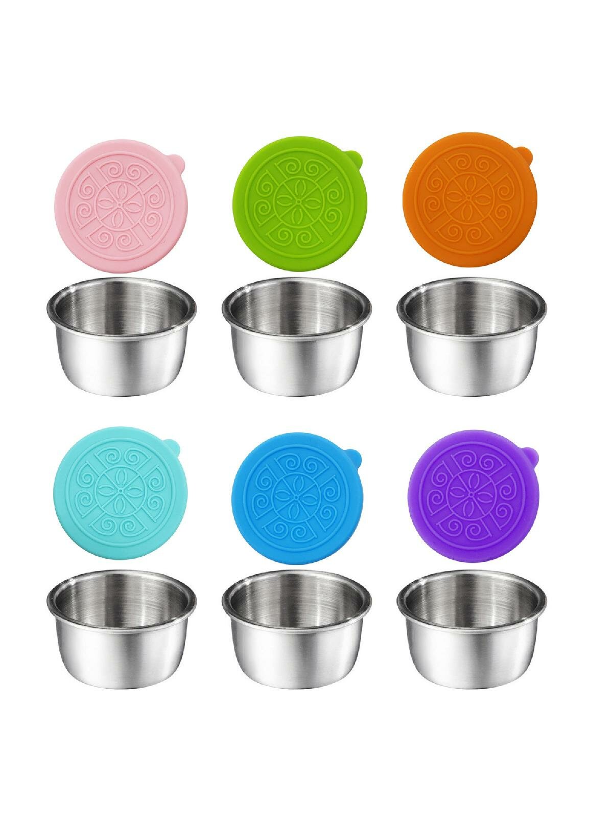 Набор из 6 мисок из нержавеющей стали для макания, маленьких чашек для соуса, блюдец для приправ, тарелок, контейнеров для соуса для ресторана