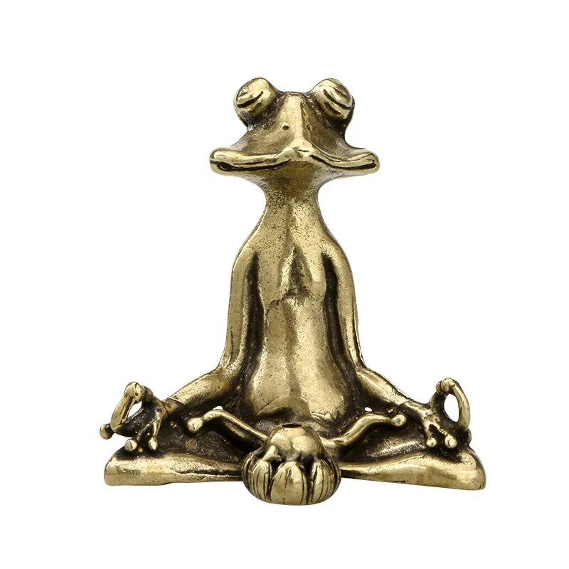 Медная статуэтка лягушки Yoga Frog