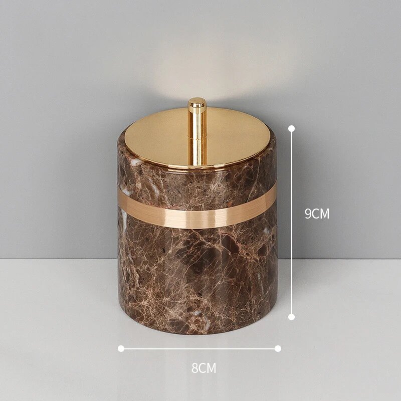 Набор для ванной из мрамора, Cotton swab jar A