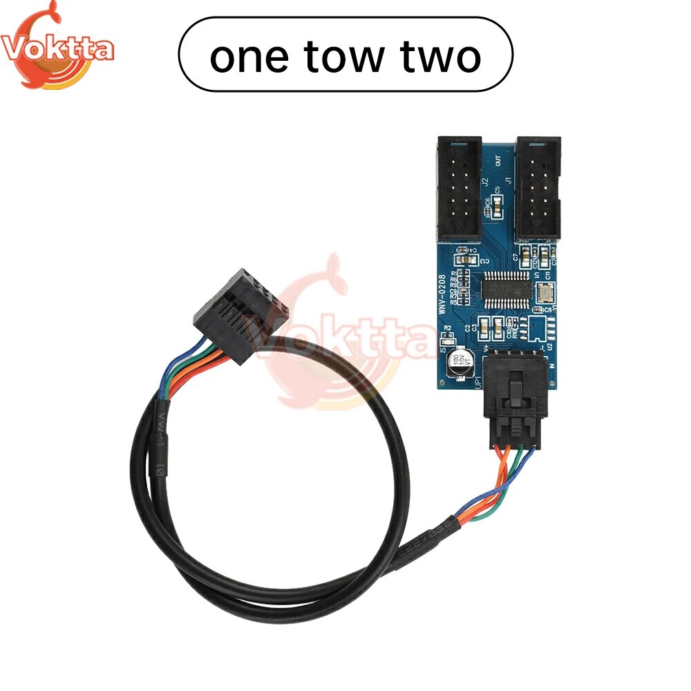 Gaqqee 9Pin USB Splitter Motherboard 2.0 1 to 2