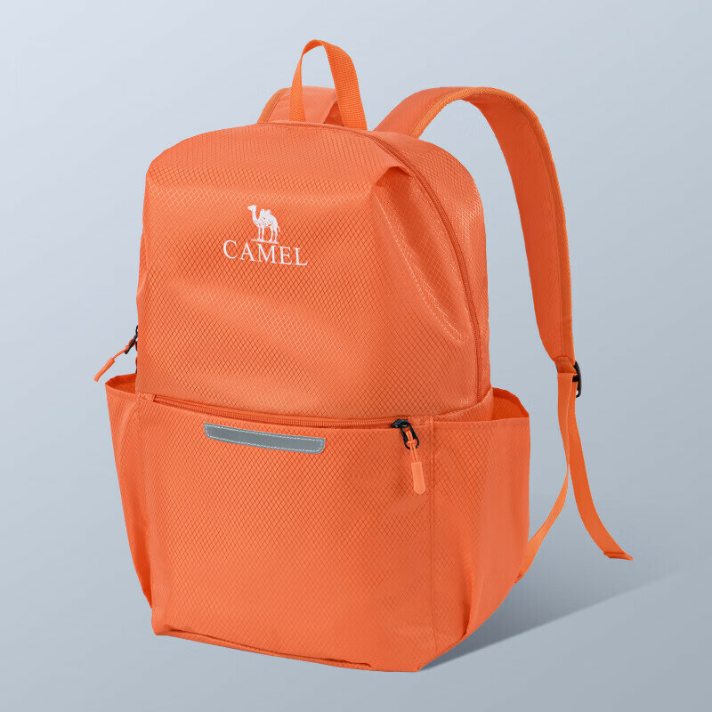 Рюкзак CAMEL, Lightweight Double Shoulder Backpack Cycling Backpack Solid, для путешествий, для активного отдыха, для велоспорта, лёгкий, песочный/оранжевый
