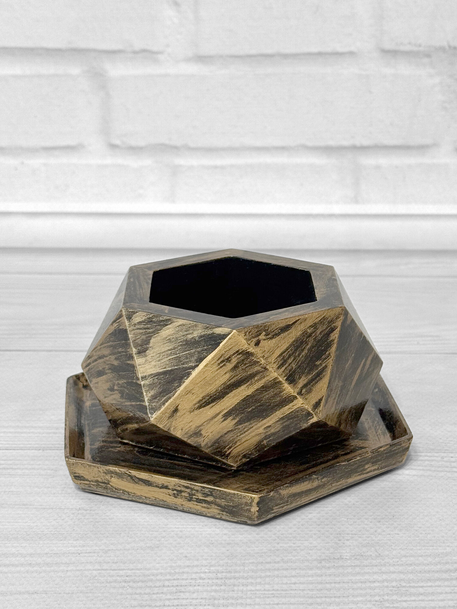 Геометрическое кашпо/подсвечник для заливки свечей // Поднос в подарок