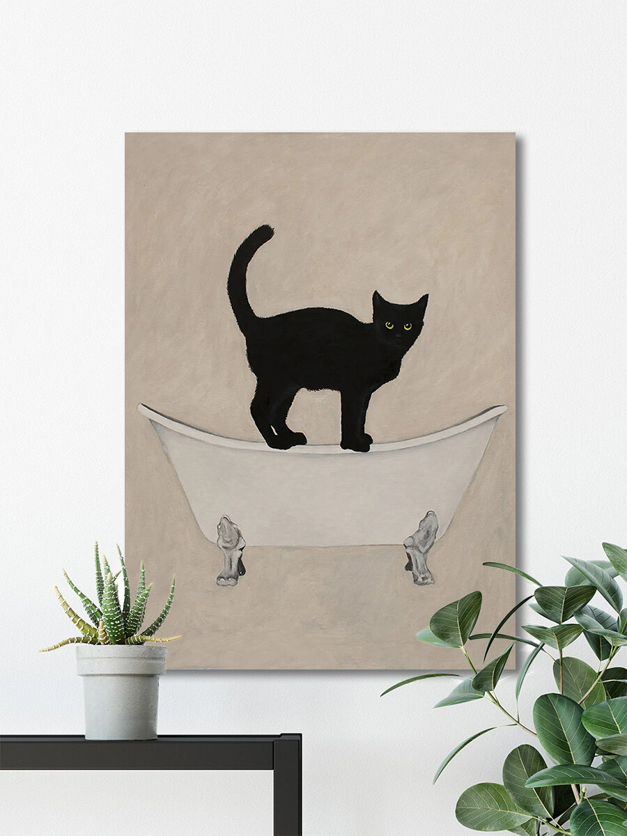 Прикольные картины на стену - Котик в ванной , картина 20*30 см.