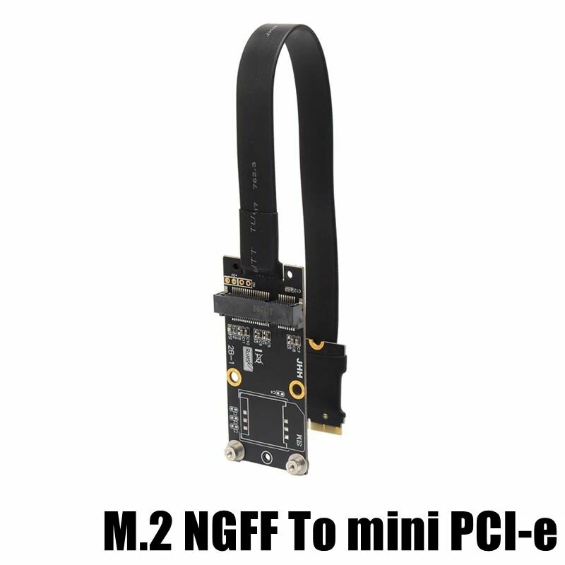 Удлинительный кабель mPCIe - M.2 key A.E, кабель-адаптер для расширения карты mini pcie mPCI-e в слот NGFF M2 A. E. Длина