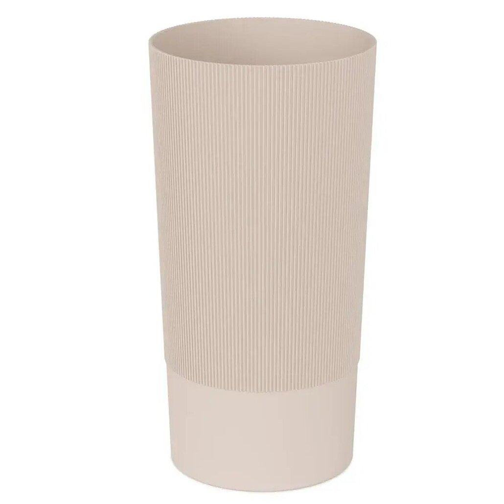 Ваза под срезку «Версаль» пластиковая, D200мм, H400мм, бежевый, рифленая текстура, устойчивая основа