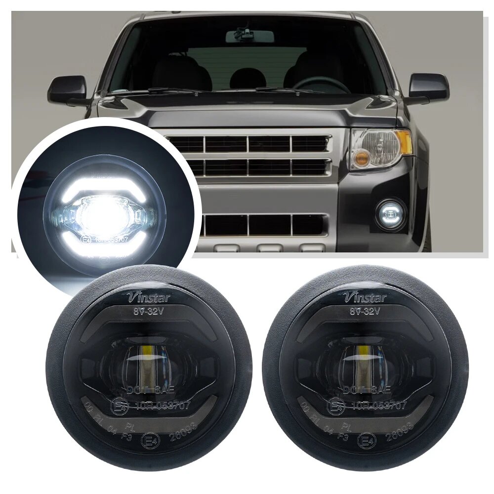 Светодиодные противотуманные фары DRL для Ford Escape 2007-2012 Ford Mustang Ford Explorer Jeep Patriot дневные ходовые огни дальнего света IP67