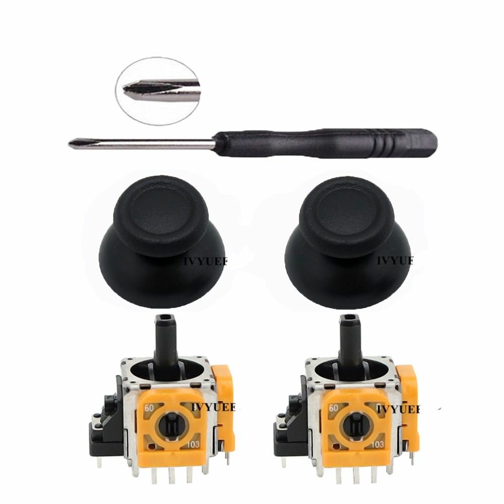 2 аналоговых стика + 2 грибка + отвертка для геймпада Dualshock 4 PS4 MyPads (Оранжевый)