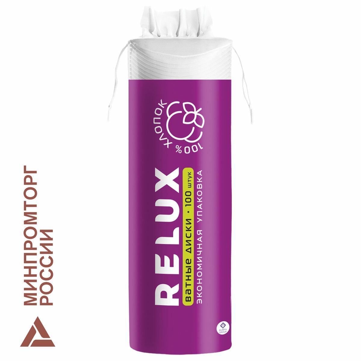 Ватные диски Relux, двусторонние, 100шт. (1202), 24 уп.