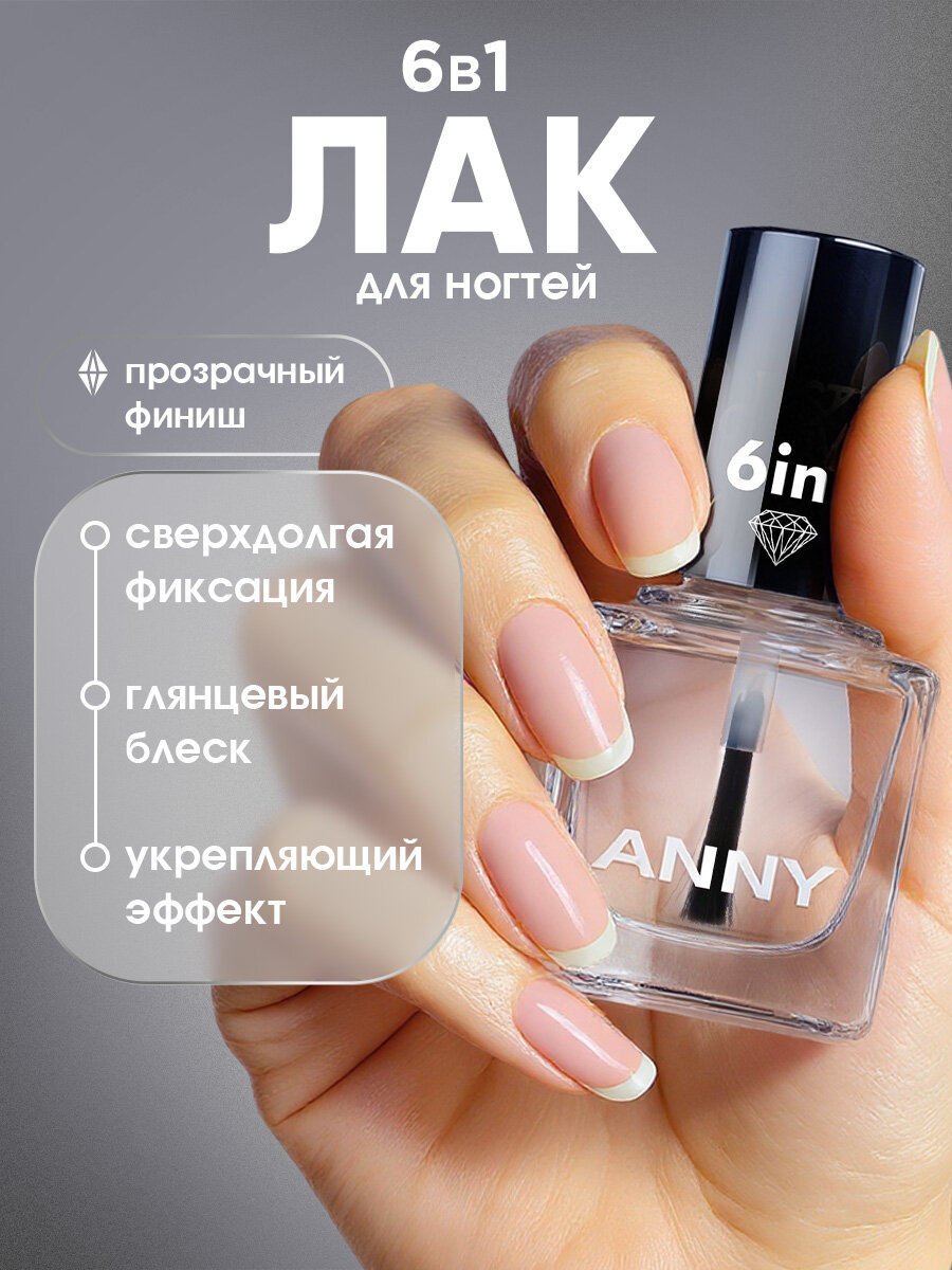 Средство для ногтей 6в1 (основа, уход, закрепляющее покрытие) 15мл