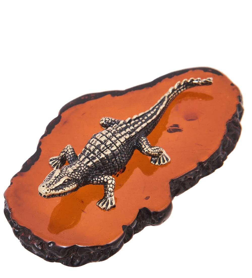 Фигурка "Крокодил Кайман" (латунь, янтарь) A2193109