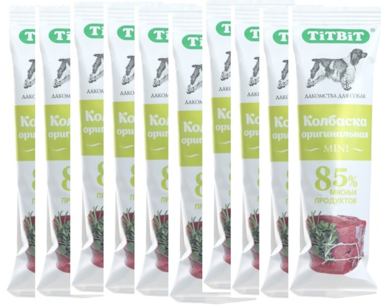 TiTBiT Лакомство для собак Колбаска оригинальная мини 20г (10шт)