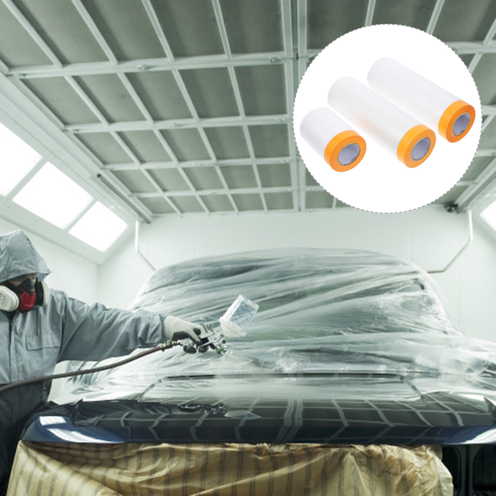 3 Рулона Маскирующей Бумаги, Из Pvc, Для Защиты Окраски Авто