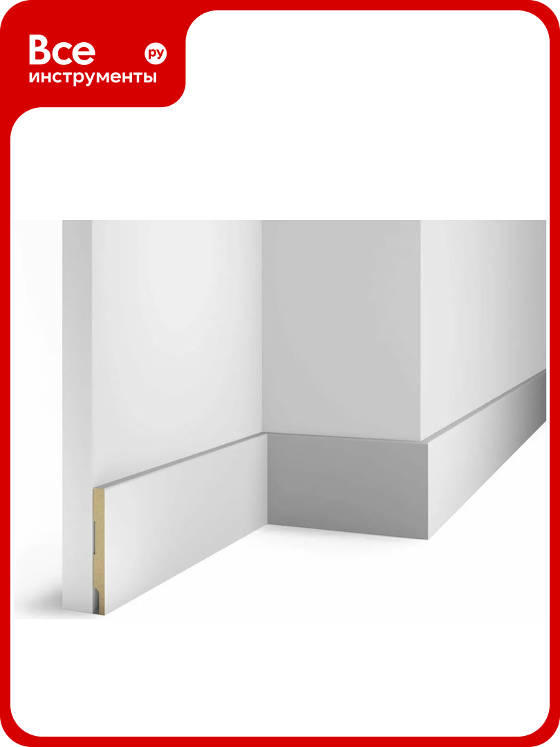 Плинтус COSCA DECOR AP73 под покраску, белый, 95x10x2400 мм, МДФ СПБ098261