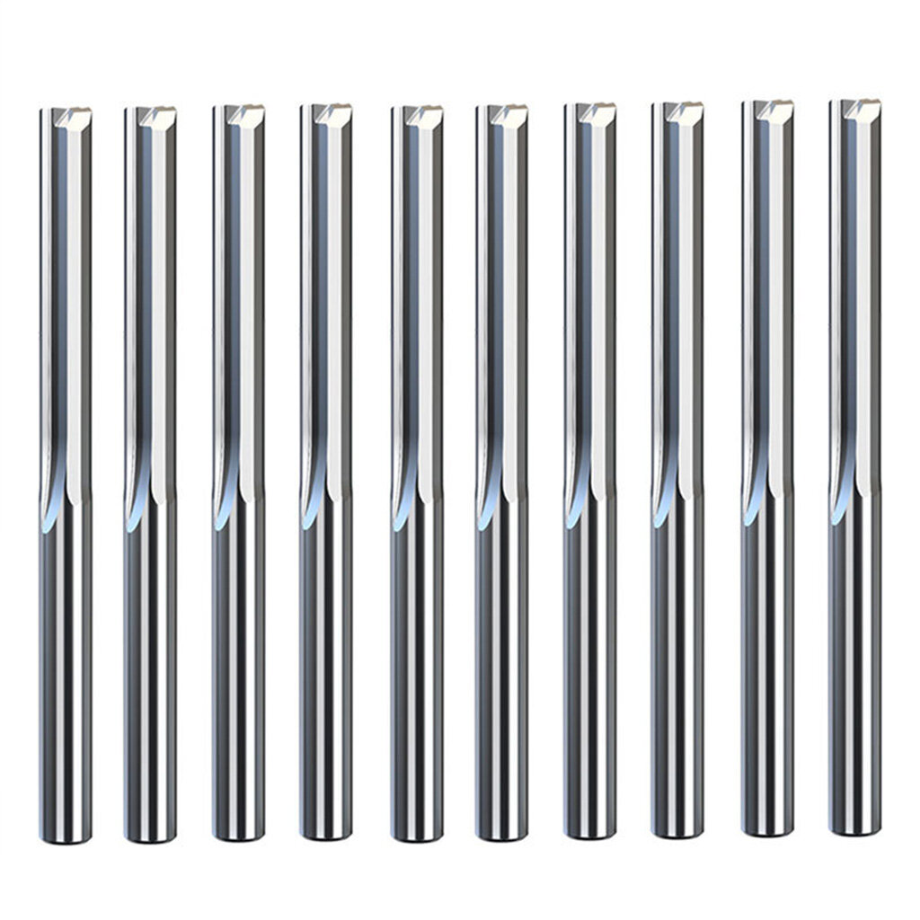 10 шт./компл. 3,175 мм фреза для прямого паза с ЧПУ для дерева, МДФ, ПВХ, хвостовик 1/8 дюйма, фреза с ЧПУ, концевая фреза с ЧПУ, фрезерный станок с ЧПУ